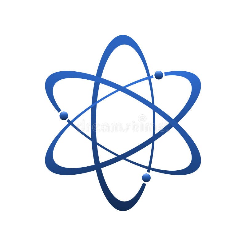 Atom Icon in Flat Design. Molecule Symbol or Atom Symbol Isolated ...