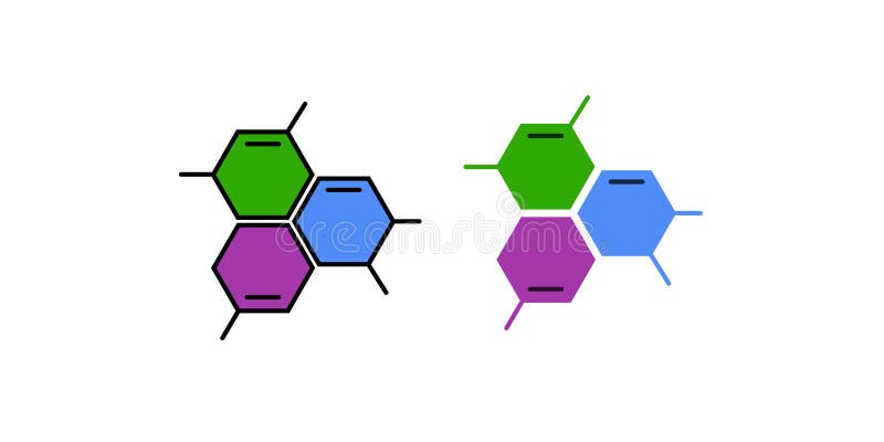 Atom Icon in Flat Design. Set Gray Molecule Symbol or Atom Symbol ...