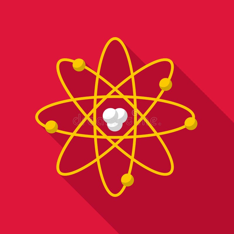 Atom icon, flat style stock vector. Illustration of research - 86056327