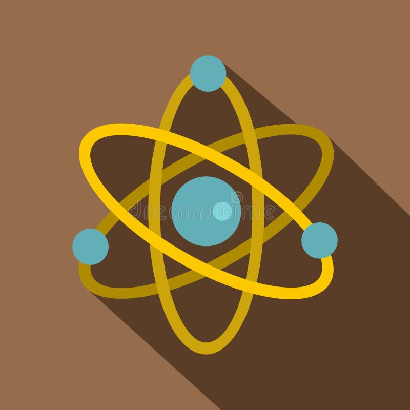 Atom icon, flat style stock vector. Illustration of chemistry - 86949207