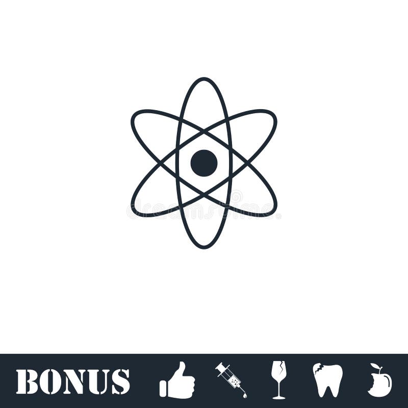 Atom icon flat stock vector. Illustration of atom, circle - 151731765