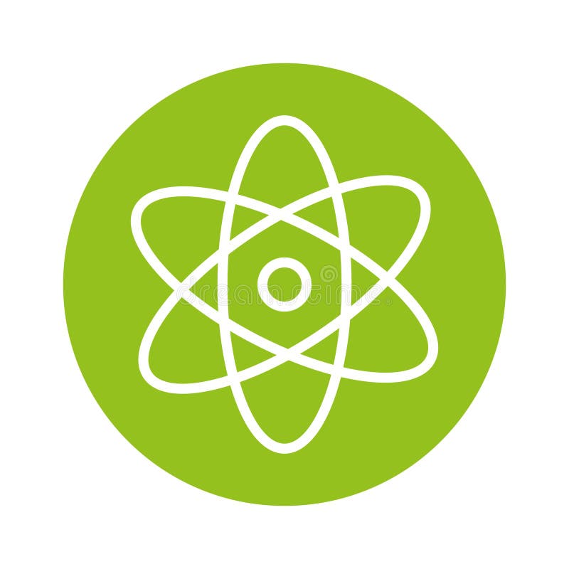 Atom Icon. Green and White Design. Science Symbol. Vector Illustration ...