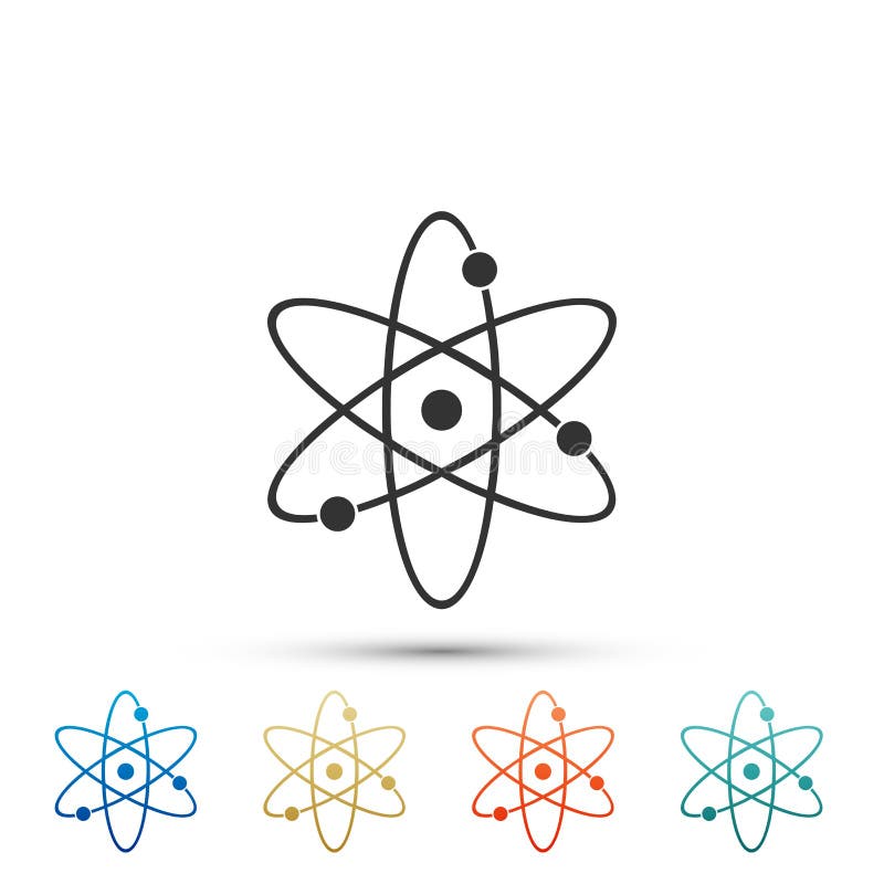 Atom Icon Isolated on White Background. Symbol of Science, Education ...