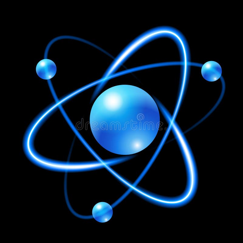 Atom symbol 3d blue stock vector. Illustration of atom - 39503137