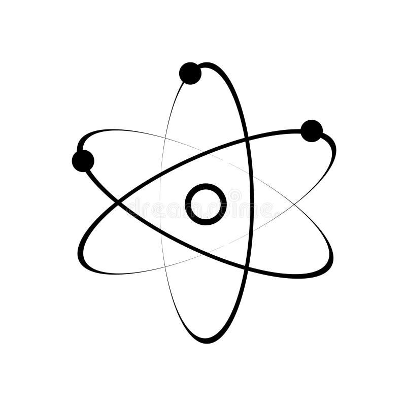Atom Icon. Molecular Sign on White Background Color Editable Stock ...