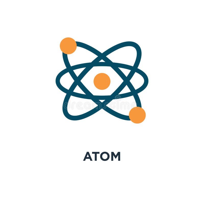 Atom Icon. Atom Concept Symbol Design, Chemistry & Science Resea Stock ...