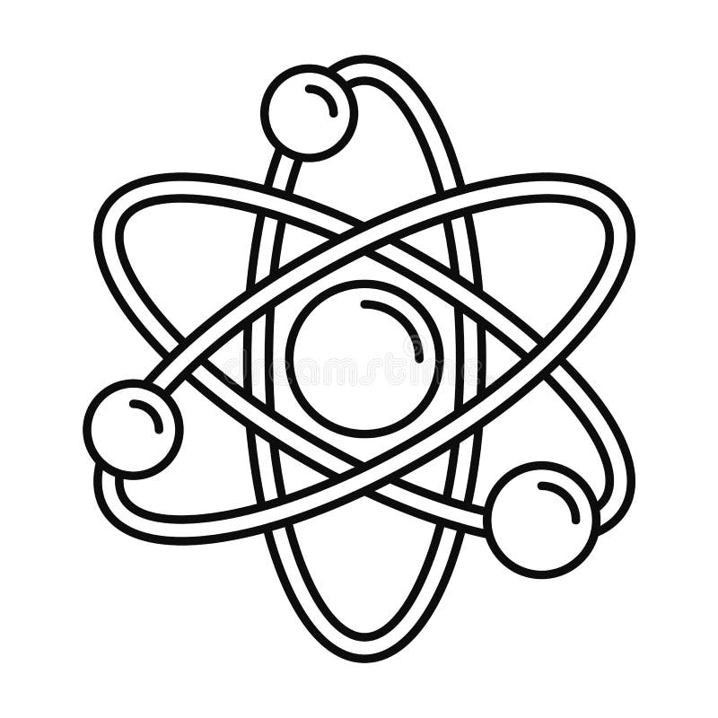 Atom Structure Outline Icon Stock Vector - Illustration of molecule ...