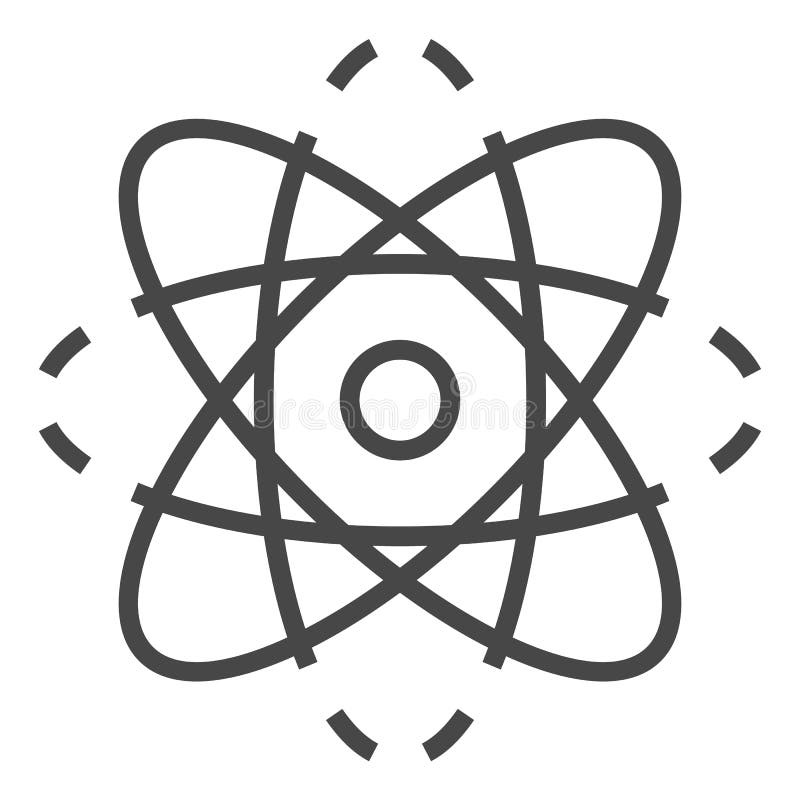 Atom icon, outline style stock vector. Illustration of lined - 129575172
