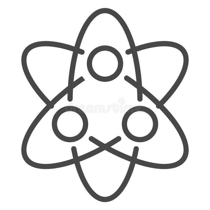 Atom icon, outline style stock vector. Illustration of object - 129575189