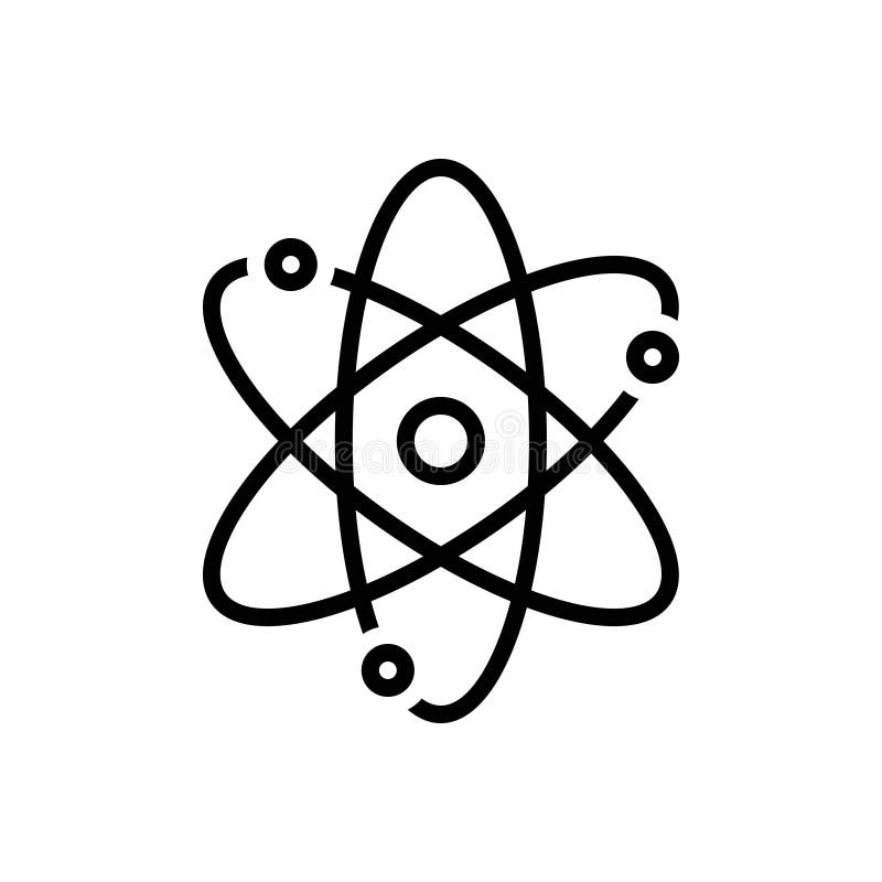 Black Line Icon for Atom, Particle and Molecule Stock Vector ...