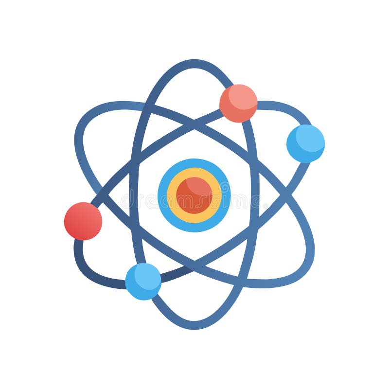 Atom Icon for Physics and Chemistry Stock Vector - Illustration of atom ...