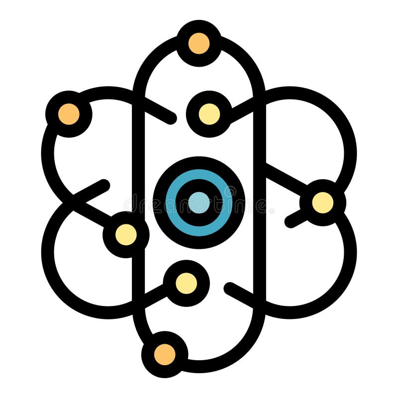 Atom Icon Representing Physics and Chemistry Science Stock Vector ...
