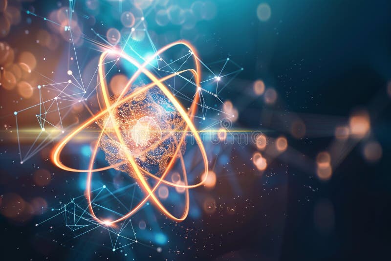 Atom Icon for Science and Chemistry Education Concept Futuristic ...