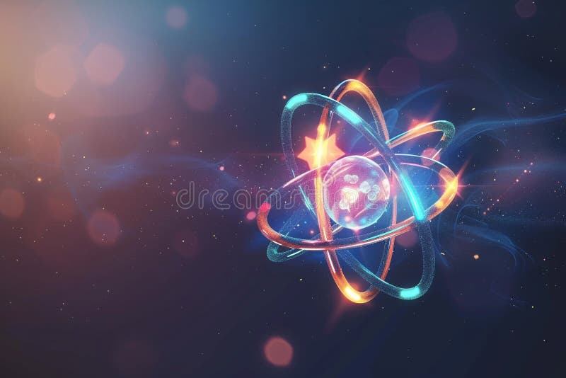 Atom Icon for Science and Chemistry Education Concept Futuristic ...