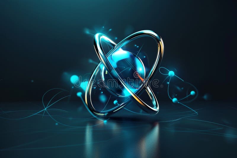 Atom Icon for Science and Chemistry Education Concept Futuristic ...