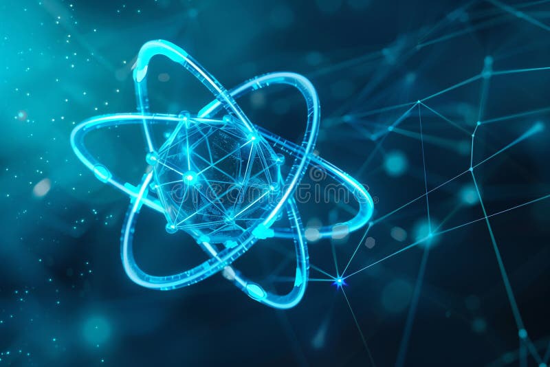 Atom Icon for Science and Chemistry Education Concept Futuristic ...