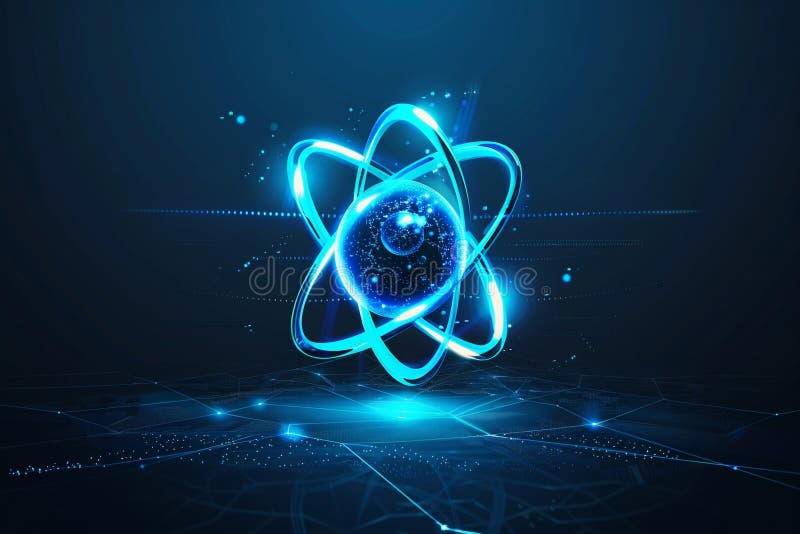 Atom Icon for Science and Chemistry Education Concept Futuristic ...