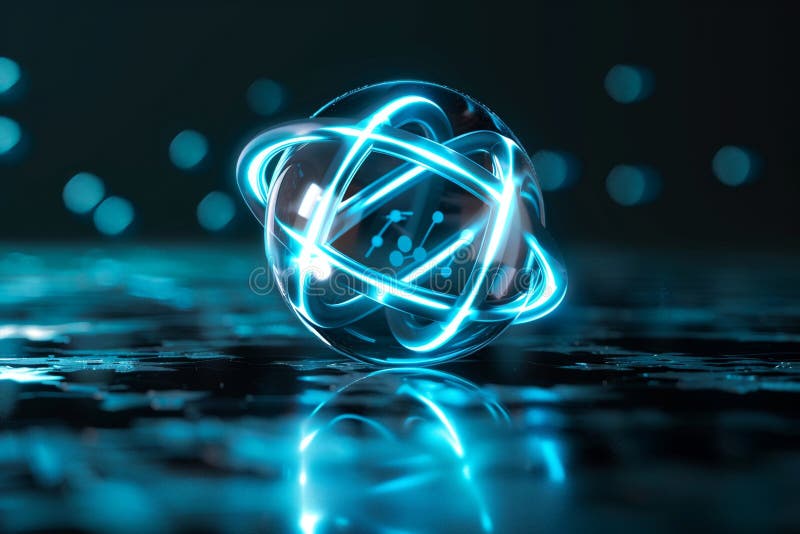 Atom Icon for Science and Chemistry Education Concept Futuristic ...