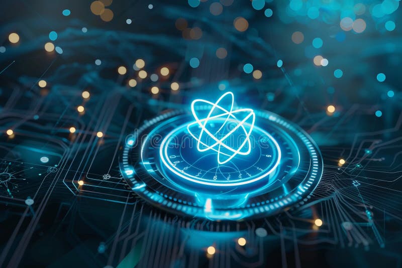Atom Icon for Science and Chemistry Education Concept Futuristic ...
