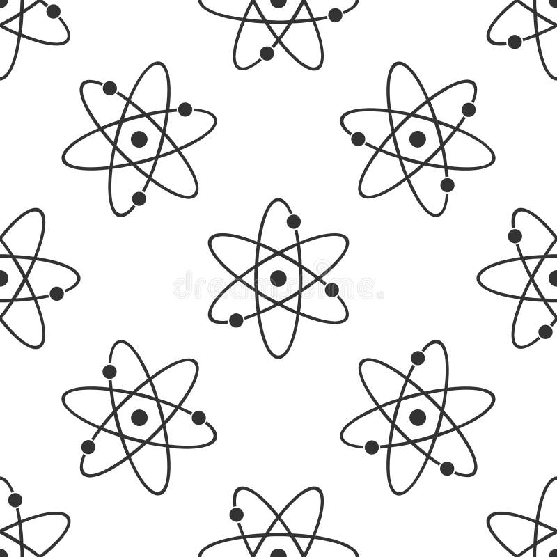 Atom Icon Seamless Pattern on White Background Stock Vector ...