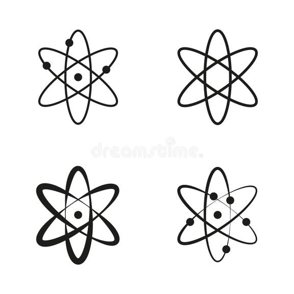 Atom Icon. Set Gray Molecule Symbol or Atom Symbol. Vector Illustration ...
