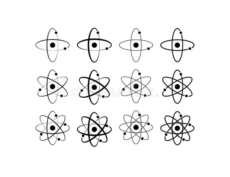 Atom Icon Set. Photon Symbol. Sign Molecule Vector Flat Stock Vector ...
