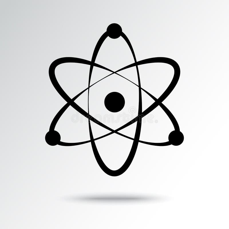 Atom Icon with Shadow. Vector Illustration Stock Illustration ...