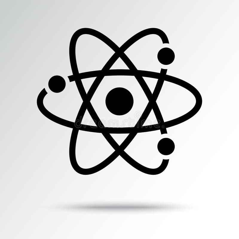 Atom Icon with Shadow. Vector Illustration Stock Illustration ...
