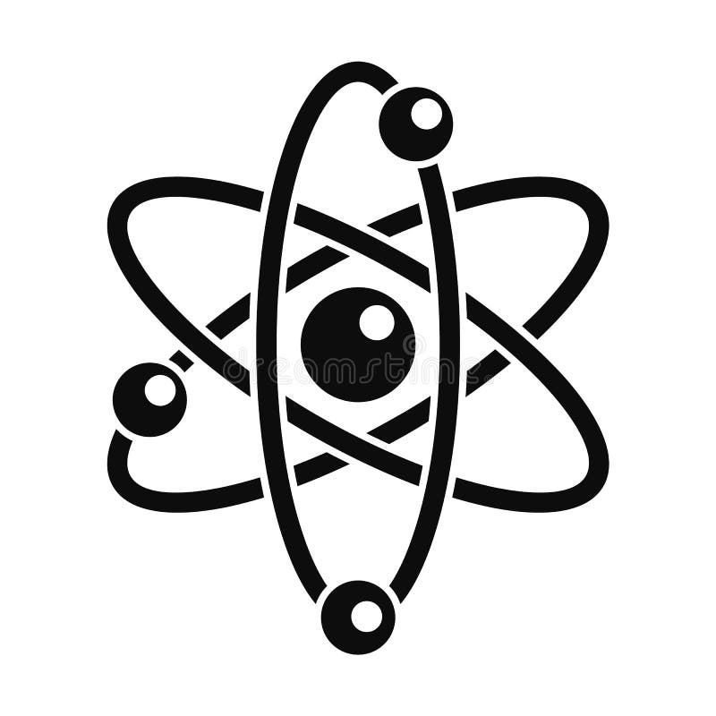 Atom icon, simple style stock vector. Illustration of atom - 128275920