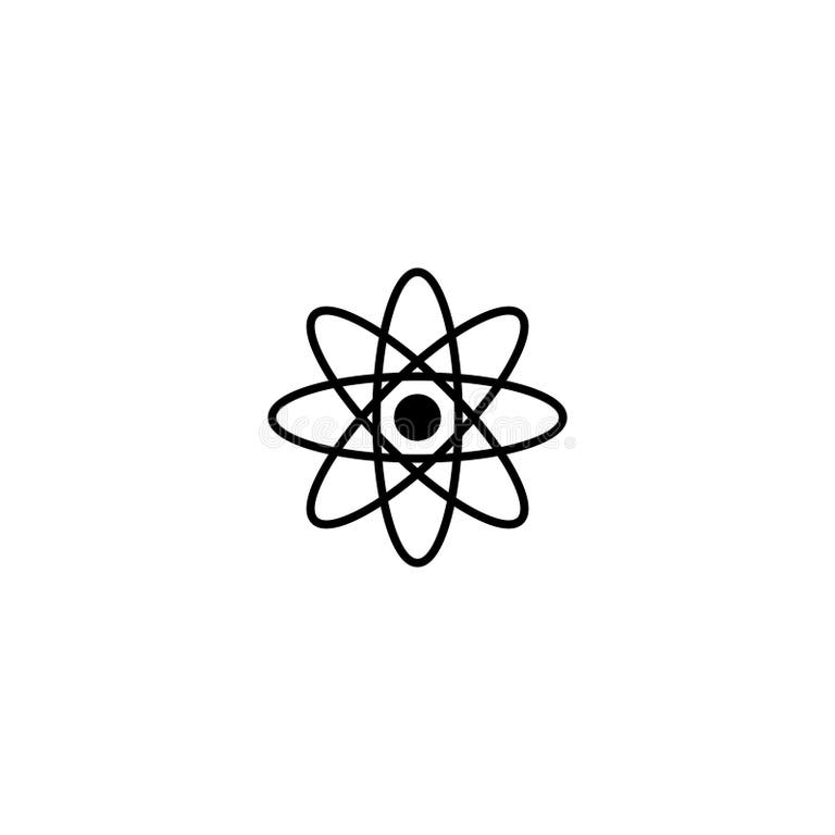 Atom Icon Structure. Energy Orbit Symbol. Scientific Science Vector ...