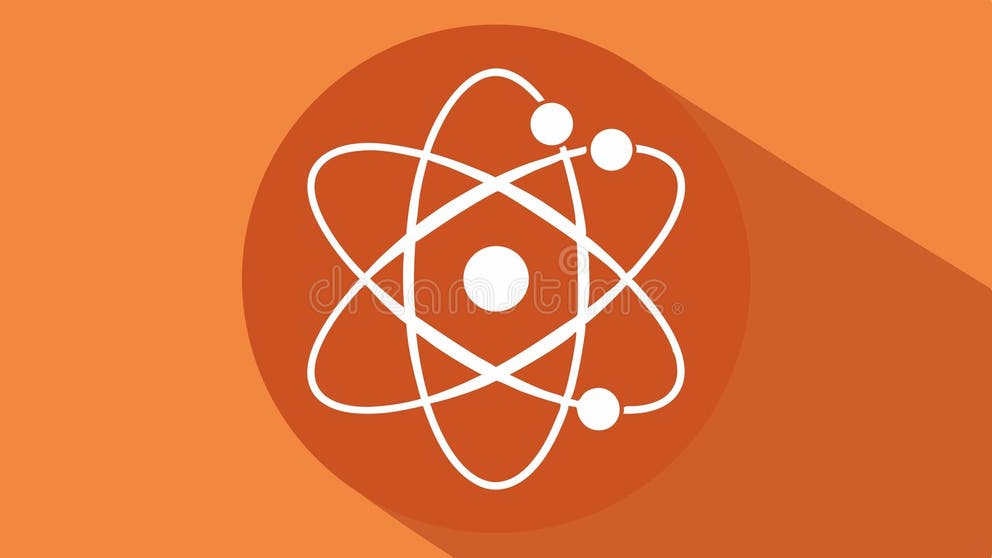 An Atom Icon, a Symbol for Science, Physics, and Technology, Vector ...