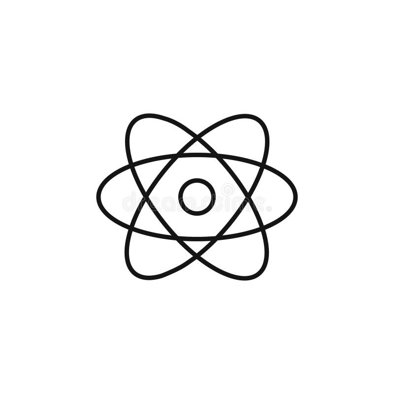 Atom Icon Thin Line Art Isolated Stock Vector - Illustration of thin ...