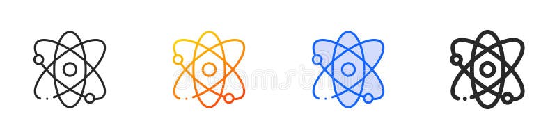 Atom Icon.Thin Linear, Gradient, Blue Stroke and Bold Style Design ...