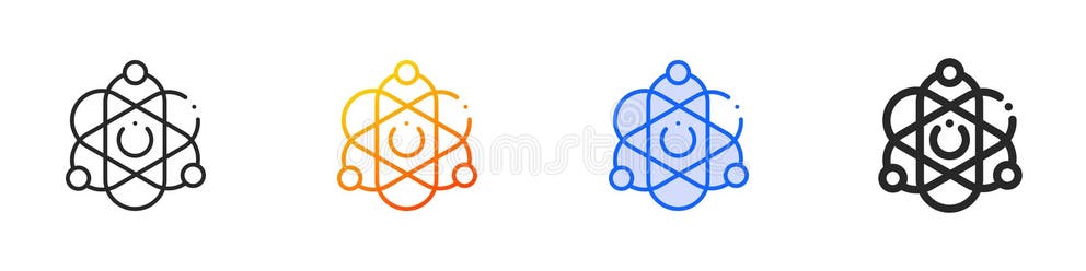 Atom Icon.Thin Linear, Gradient, Blue Stroke and Bold Style Design Isolated on White Background ...