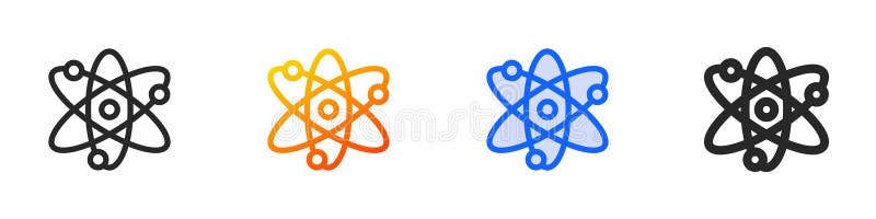 Atom Icon.Thin Linear, Gradient, Blue Stroke and Bold Style Design Isolated on White Background ...