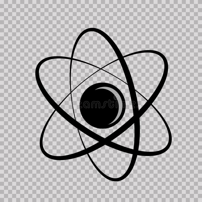 Atom Icon on Transparent Background. Vector Illustration Stock ...