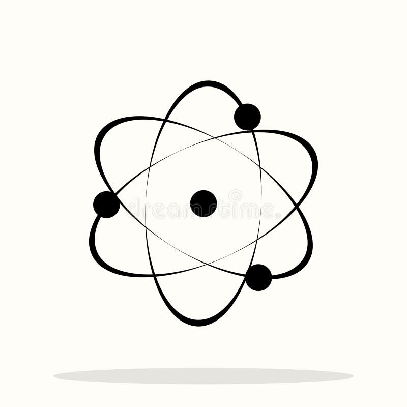 Atom Icon in Trendy Flat Style Isolated on Grey Background. Atom Symbol ...