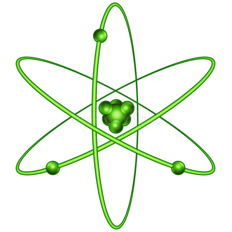 Green Atom stock vector. Illustration of fuel, icon, nucleus - 13978077