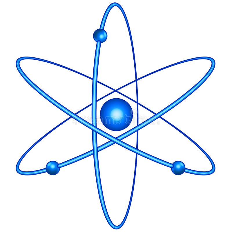 Blue Atom stock illustration. Illustration of energy, design - 7582236