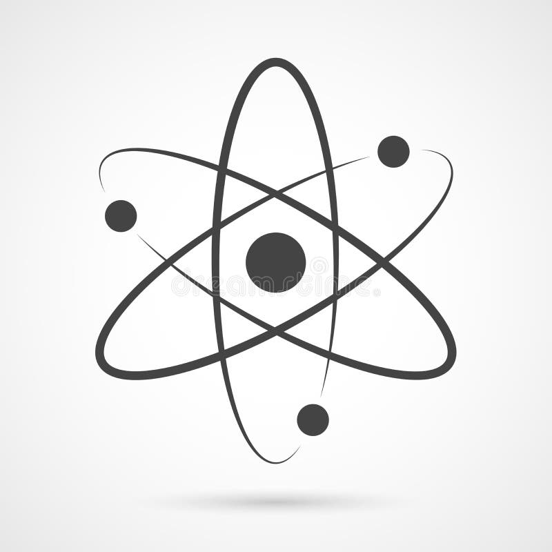 Atom Icon. Logo Atomic Neutron Black Color Isolated on White Background ...