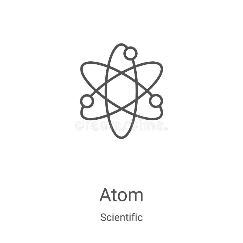 Atom Icon Vector from Scientific Collection. Thin Line Atom Outline ...