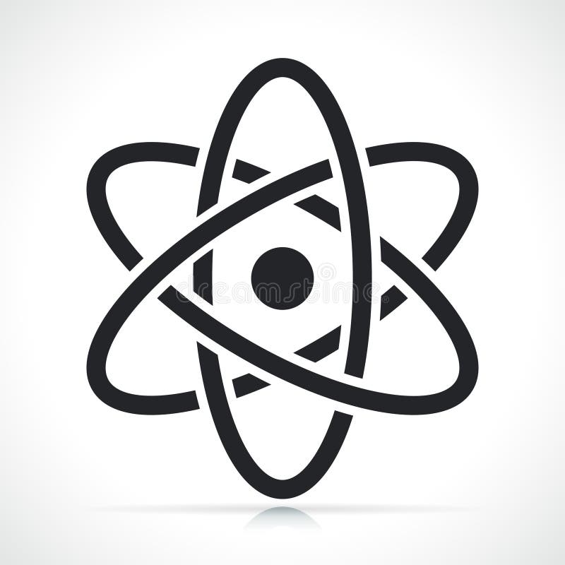 Atom Icon on White Background Stock Vector - Illustration of white ...