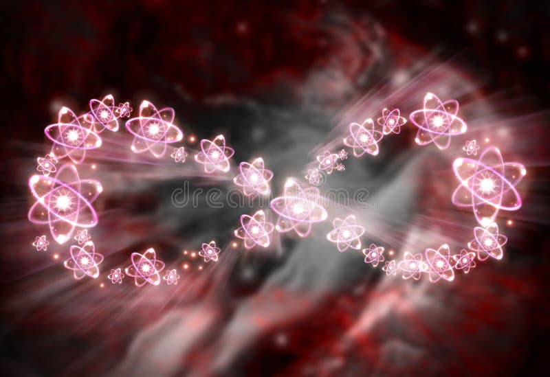 Atom Infinity Symbol stock illustration. Illustration of particle ...