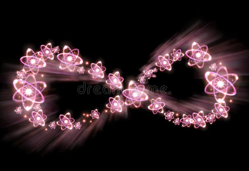 Atom Infinity Symbol stock illustration. Illustration of particle ...