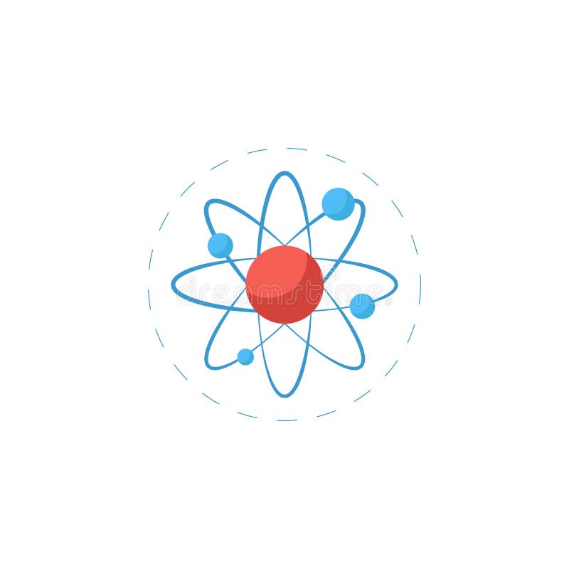 Atom Illustration. Atom Flat Icon on White Background. Atom Clipart ...
