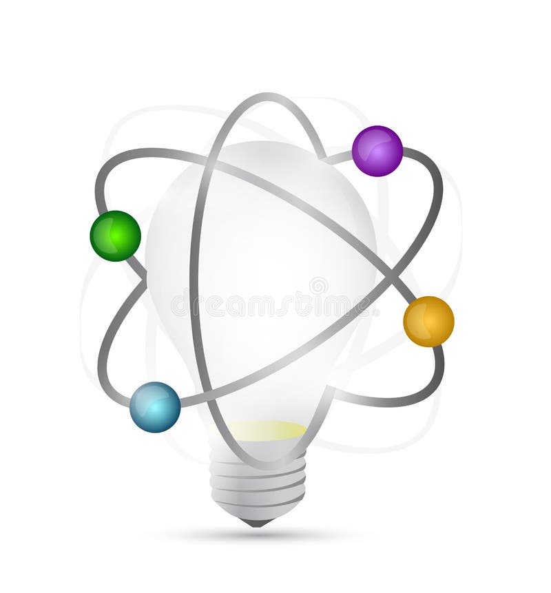 Atom Light Idea Bulb Illustration Design Stock Illustration ...