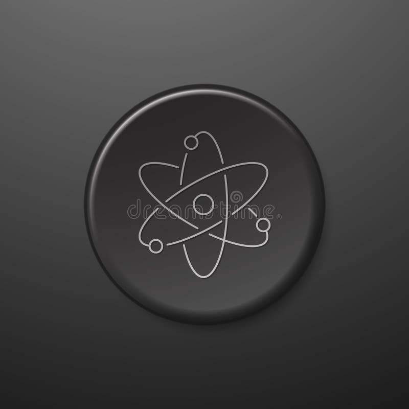 Atom Line Icon. Black Push-Button Stock Illustration - Illustration of ...