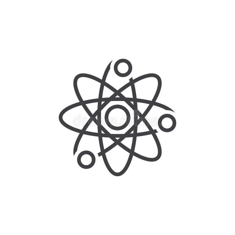 Atom Line Icon, Outline Vector Logo, Linear Pictogram Isolated Stock ...