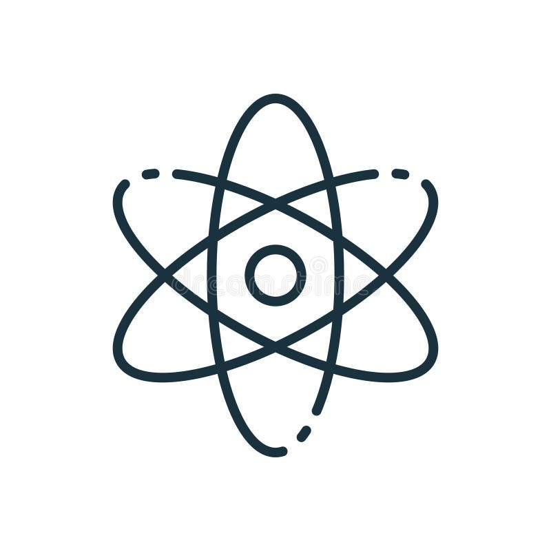 Atom Line Icon. Scientific Atom Symbol. Sign of Education and Science ...