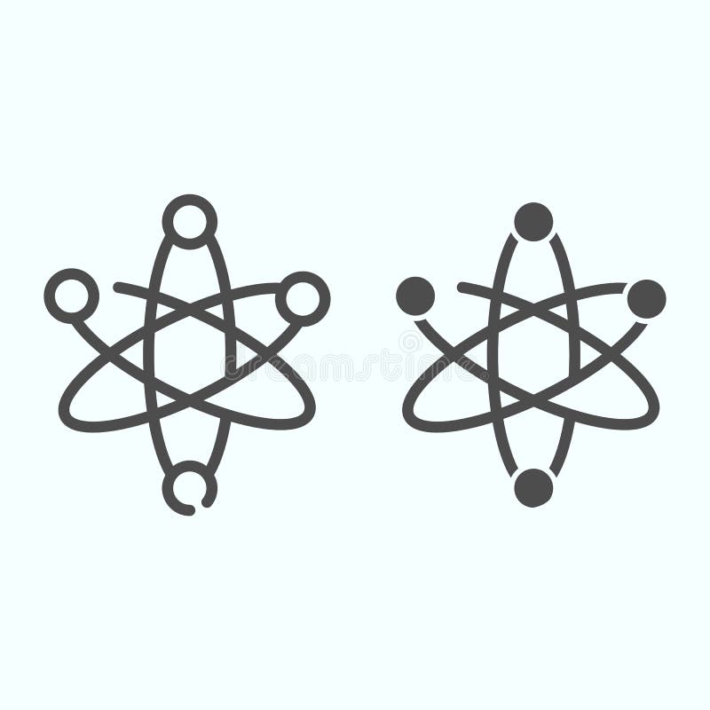 Atom Line Icon, Outline Vector Sign, Linear Pictogram Isolated on White ...
